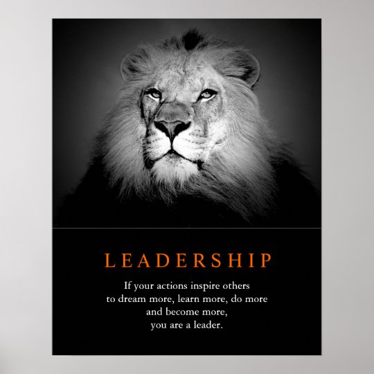 Trendy Motivational Leadership Lion Poster | Zazzle.com