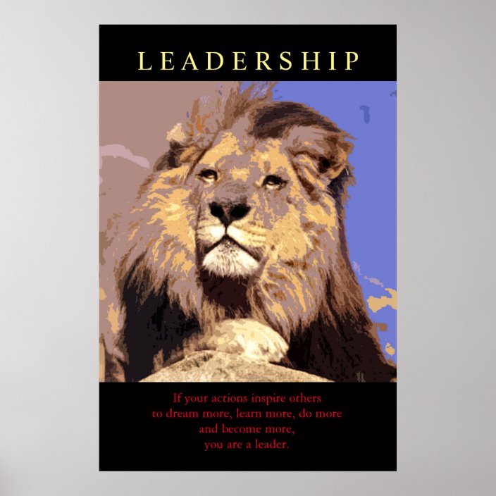 Trendy Motivational Leadership Lion Poster | Zazzle.com