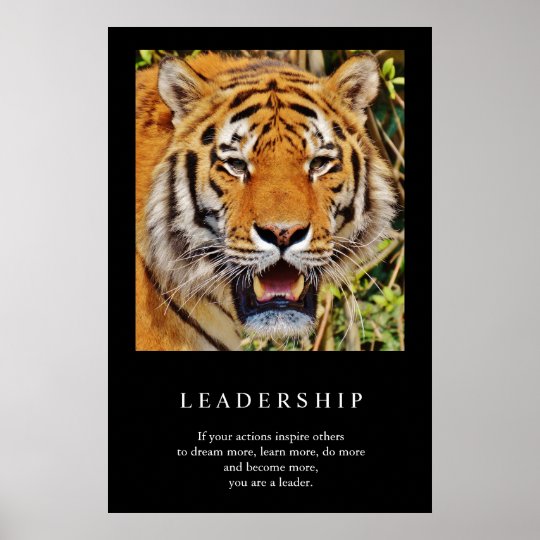 Trendy Motivational Leadership Tiger Poster | Zazzle.com
