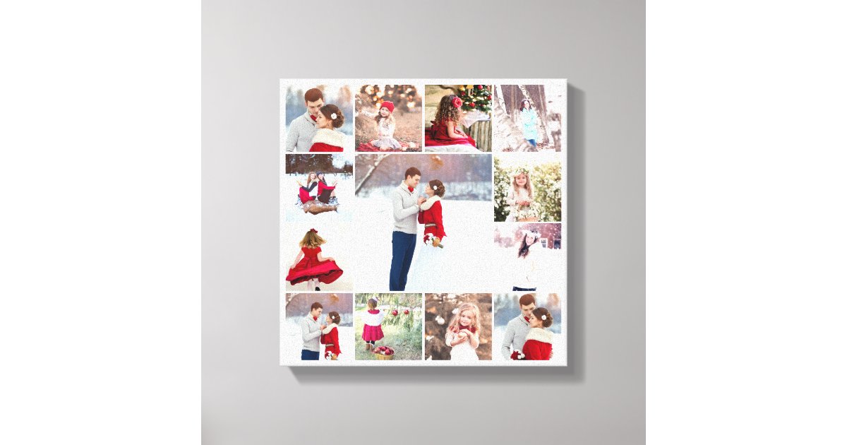 Trendy Multi Photo Collage Canvas Print | Zazzle