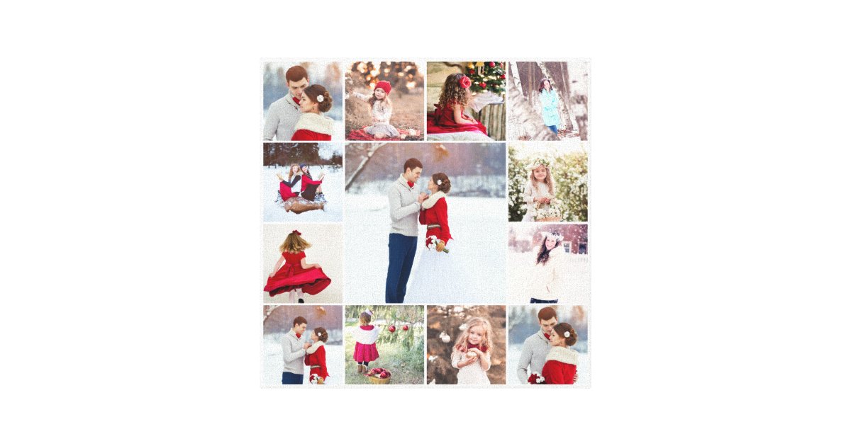 Trendy Multi Photo Collage Canvas Print | Zazzle