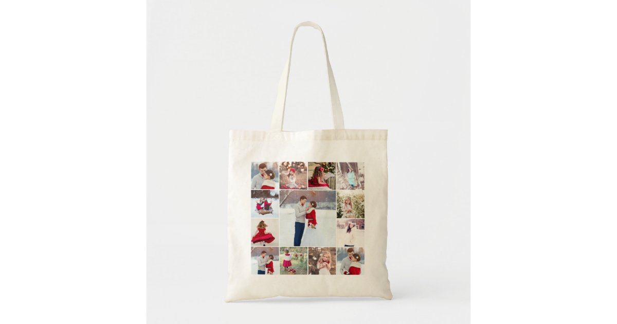 Trendy Multi Photo Collage Tote Bag | Zazzle