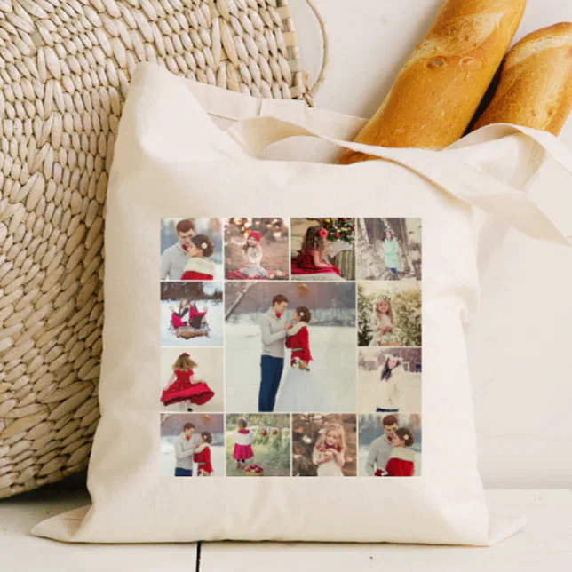 Trendy Multi Photo Collage Tote Bag | Zazzle
