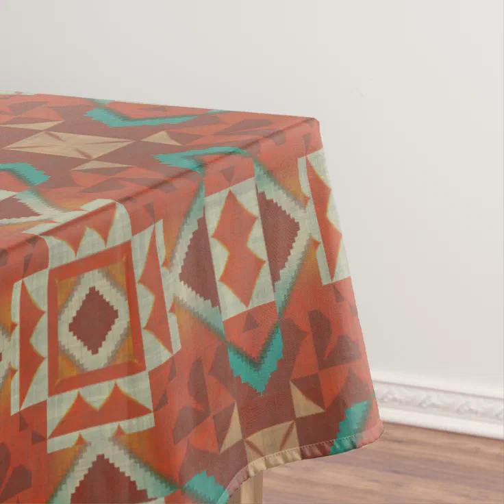 Trendy Native American Indian Tribe Mosaic Pattern Tablecloth | Zazzle