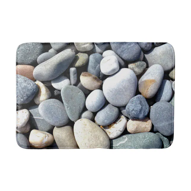 Trendy Natural Vivid Colors Pebbles Beach Photo Bath Mat | Zazzle