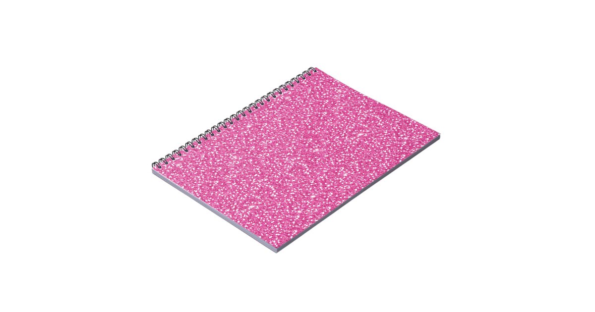 Trendy Neon Hot Pink Glitter Notebook | Zazzle