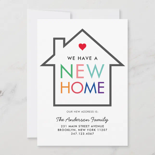 Trendy New Home Change of Address House Moving Announcement | Zazzle