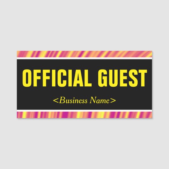Trendy "OFFICIAL GUEST" Name Tag | Zazzle.com