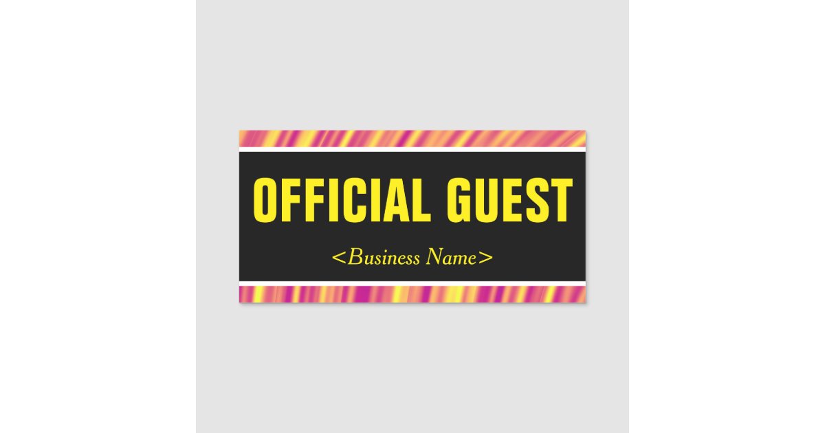 Trendy "OFFICIAL GUEST" Name Tag | Zazzle