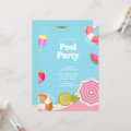 Trendy Palm Springs Pool Party Birthday Invitation | Zazzle