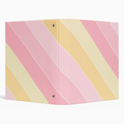 Trendy Pastel Pink Vanilla Yellow White Colors 3 Ring Binder | Zazzle