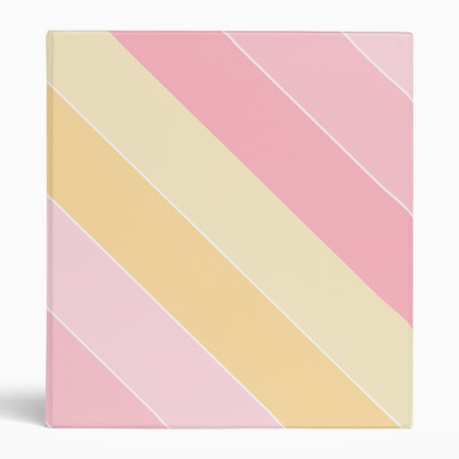 Trendy Pastel Pink Vanilla Yellow White Colors 3 Ring Binder | Zazzle