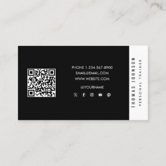 Trendy Personal Trainer Fitness Photo QR Code Business Card | Zazzle
