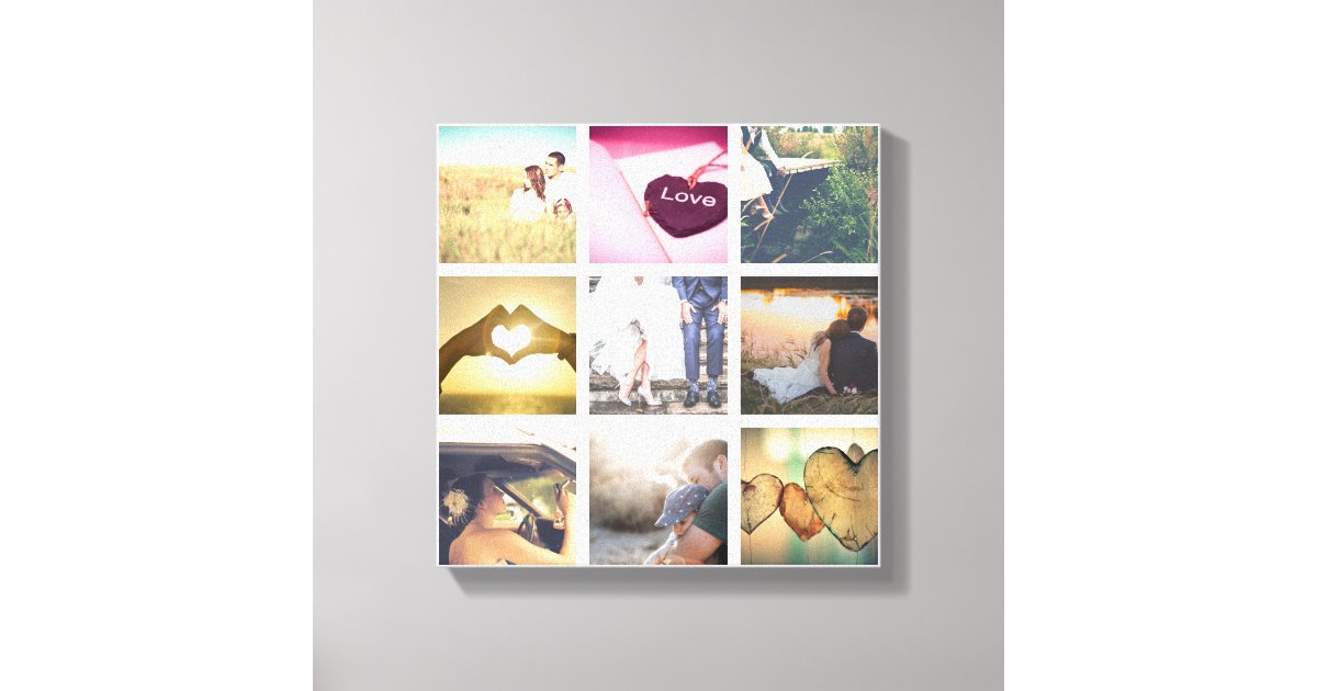 Trendy Personalized photo collage Canvas Print | Zazzle