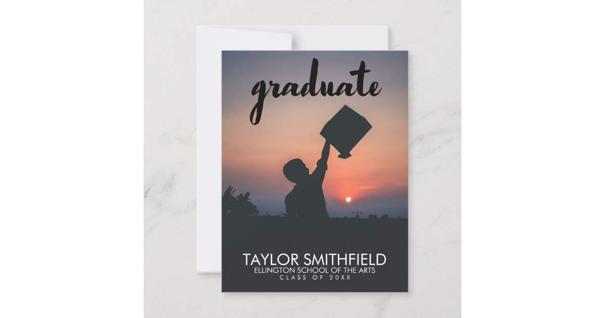 Trendy Personalized Photo Graduation Announcement | Zazzle