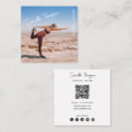 Trendy Photo Personal Trainer Fitness QR Code Square Business Card | Zazzle