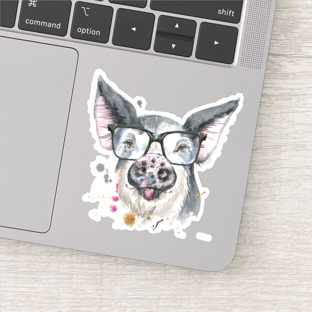 Trendy Pig Sticker | Zazzle