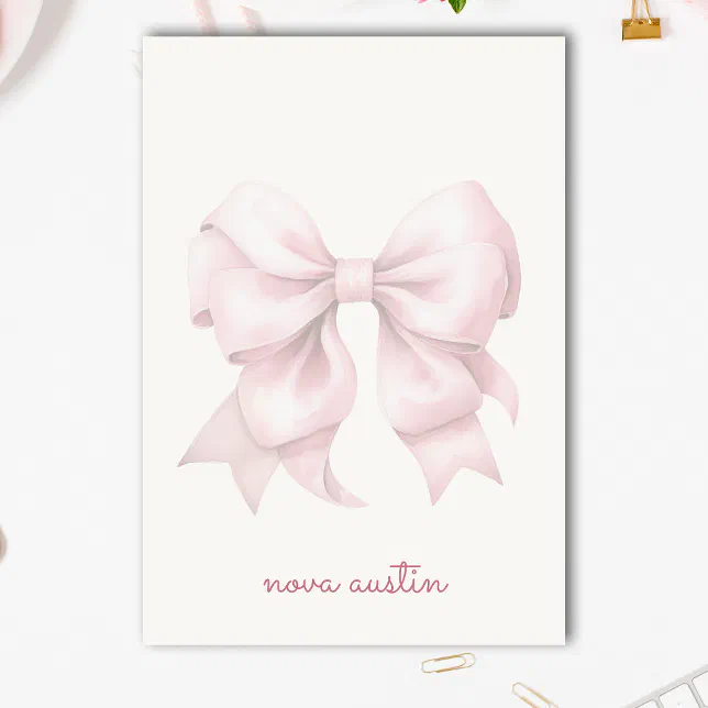 Trendy Pink Bow Personalized With Name Monogram Post-it Notes | Zazzle