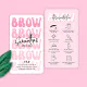 Trendy Pink Brow Aftercare Instructions Retro Font Business Card | Zazzle