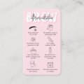 Trendy Pink Brow Aftercare Instructions Retro Font Business Card | Zazzle