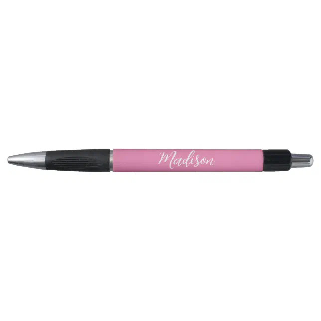 Trendy Pink Girls Name Handwritten Script Custom Pen | Zazzle