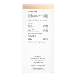 Trendy Pink Gold Salon Spa Price List Service Menu | Zazzle