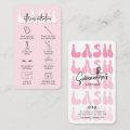 Trendy Pink Lash Aftercare Instructions Retro Font Business Card | Zazzle