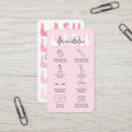 Trendy Pink Lash Aftercare Instructions Retro Font Business Card | Zazzle