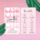 Trendy Pink Lash Aftercare Instructions Retro Font Business Card | Zazzle