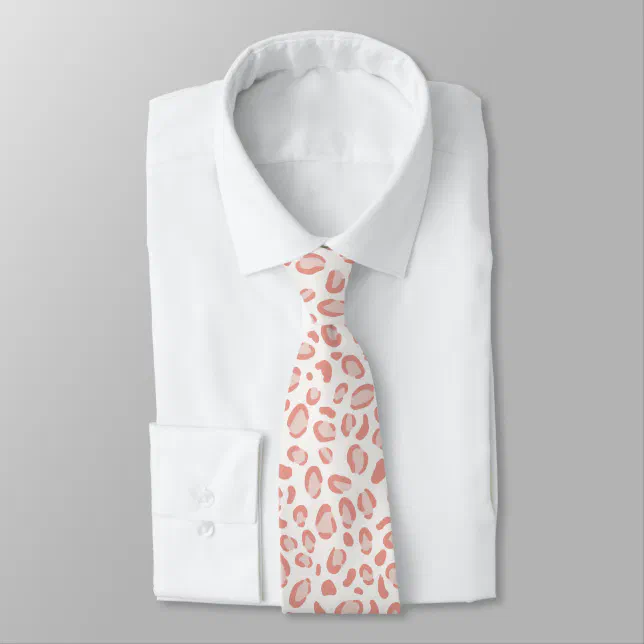 Trendy Pink Leopard Animal Print Neck Tie | Zazzle