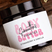 Trendy Pink Retro Body Butter Jar Wrapper Label | Zazzle