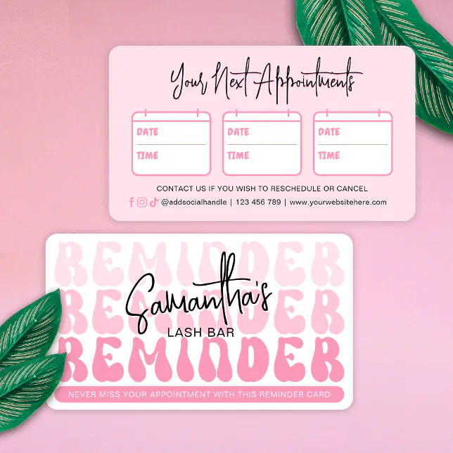 Trendy Pink Retro Cosmetologist Beauty Salon Spa Appointment Card | Zazzle