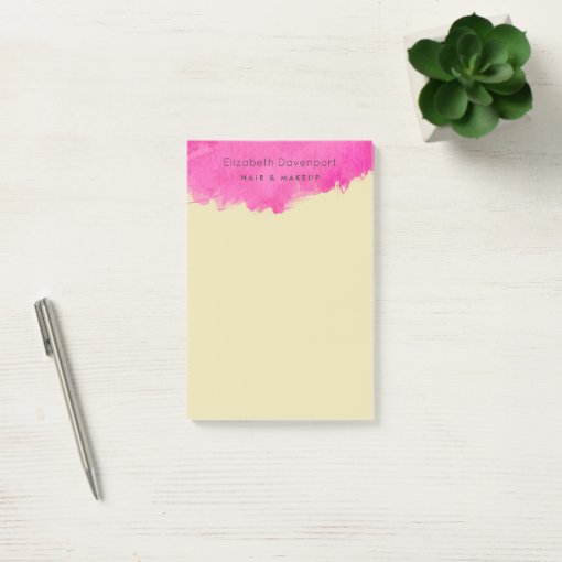 Trendy Pink Watercolor Paint Splatter Post-it Notes | Zazzle