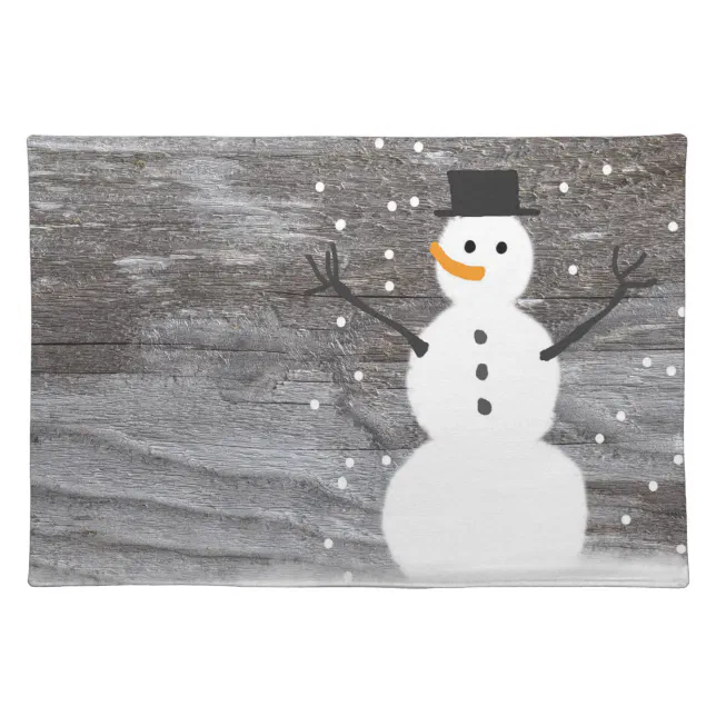 Trendy Placemat rustic Christmas snowman | Zazzle