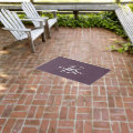 Trendy Plum Purple Script Monogram Outdoor Rug | Zazzle
