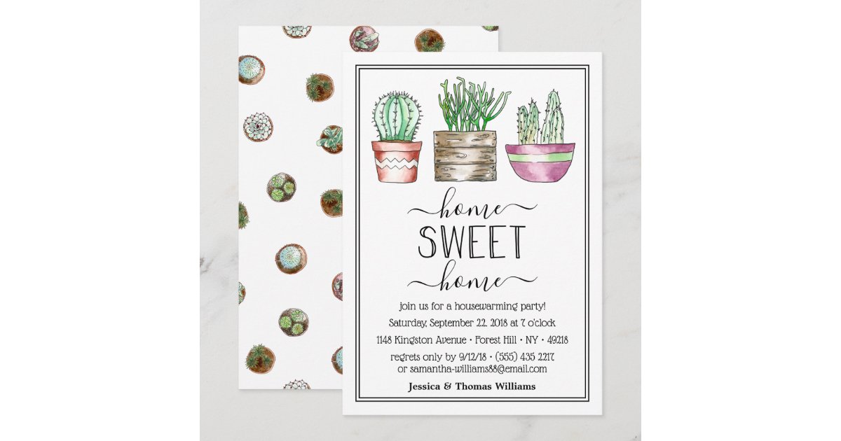Trendy Potted Plants Housewarming Party Invitation | Zazzle