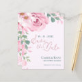 Trendy Pretty Pink Floral Wedding Save the Date | Zazzle