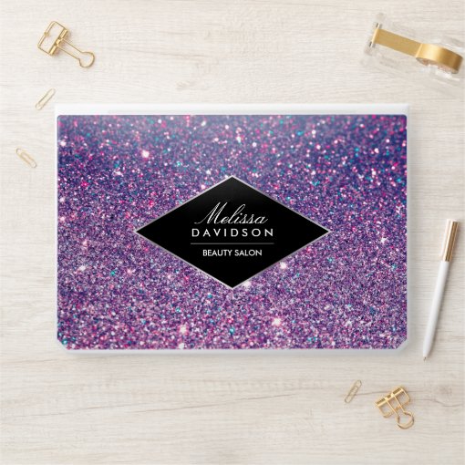 Trendy Purple Glitter and Glamour HP Laptop Skin | Zazzle
