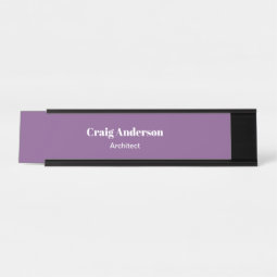 Trendy Purple Professional Plain Modern Elegant Desk Name Plate | Zazzle