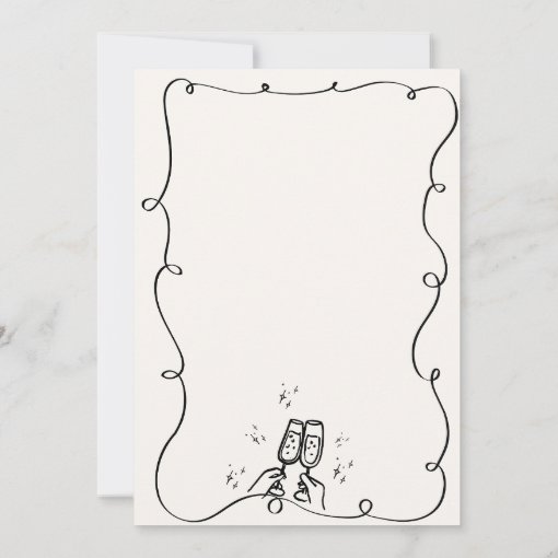 Trendy Quirky Hand Drawn Scribble Wine Birthday Invitation | Zazzle