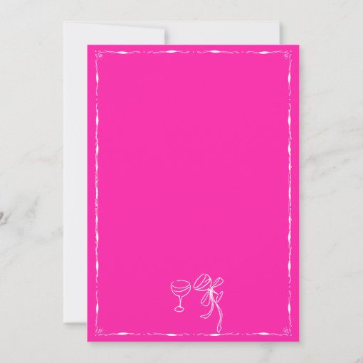 Trendy Quirky Hot Pink Hand Drawn Engagement Party Invitation | Zazzle