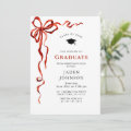 Trendy Red Bow Ribbon PHOTO Graduation Party Invitation | Zazzle