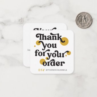 Trendy Retro Font Logo Business Thank You Discount Note Card | Zazzle