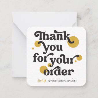 Trendy Retro Font Logo Business Thank You Discount Note Card | Zazzle