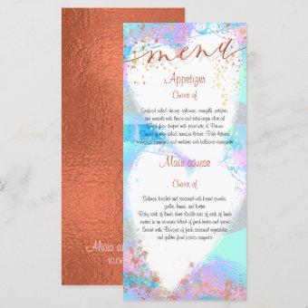 Trendy Rich and Colorful Menu Card | Zazzle