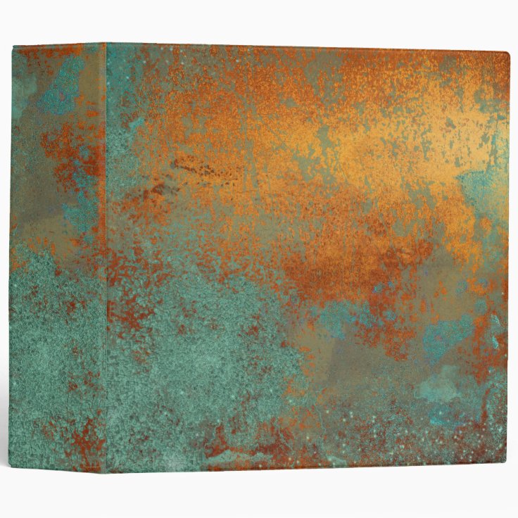 Trendy Rich Copper Patina Metallic 3 Ring Binder | Zazzle