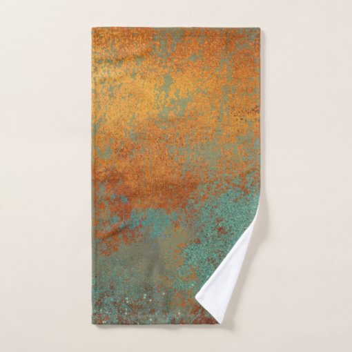 Trendy Rich Copper Patina Metallic Bath Towel Set | Zazzle