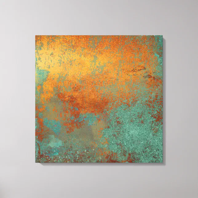 Trendy Rich Copper Patina Metallic Canvas Print | Zazzle