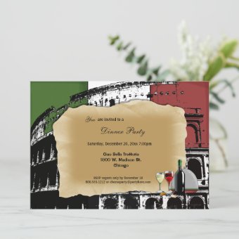 Trendy Roman Coliseum Dinner Party Invite | Zazzle