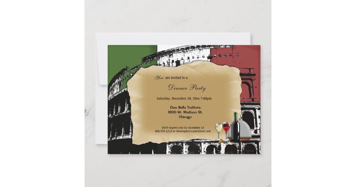 Trendy Roman Coliseum Dinner Party Invite | Zazzle